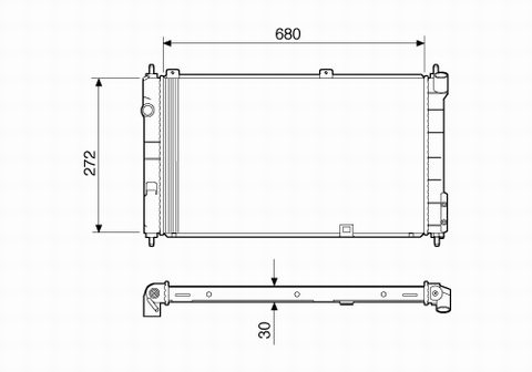 Radiador Corsa 1.0 / 1.4 / 1.6 até 1998 e a partir de 1996 8/16V até ...